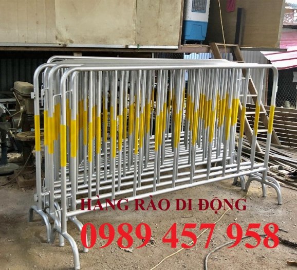 Rào chắn cây xăng 1mx2m, Hàng rào di động có bánh xe 1mx2m, Rào barie ...
